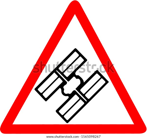 Satellite Observation Coverage Area Warning Sign Stock Illustration ...