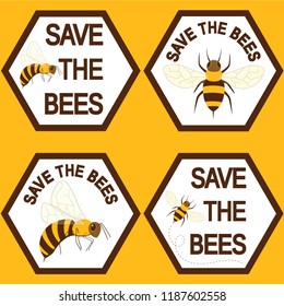 Save Bees Logo Stock Illustration 1187602558 | Shutterstock