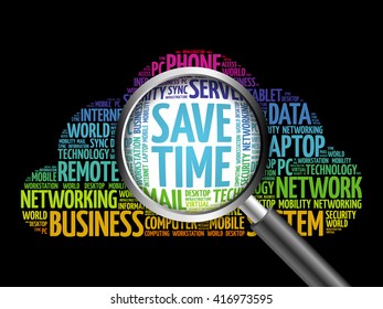 Save Time Word Cloud Magnifying Glass 스톡 일러스트 416973595 | Shutterstock
