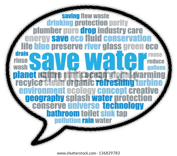 Save Water Speech Bubble Stock Illustration 136829783