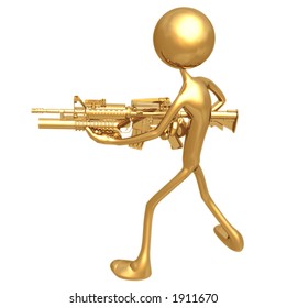 3d Rendered Stick Figure Playing Trumpet Stock Illustration 83530564