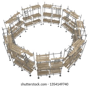 Scaffolding Construction Circle Structure 3d Illustration Stock ...