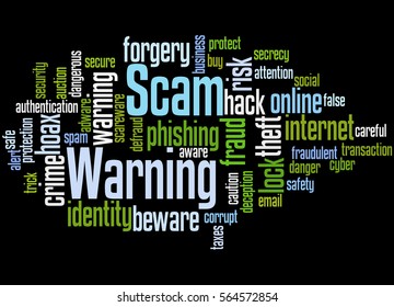 Scam Warning Word Cloud Concept On Stock Illustration 564572854 ...