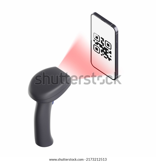 Scanning Qr Code Phone Screen Scanner 库存插图 2173212513 | Shutterstock
