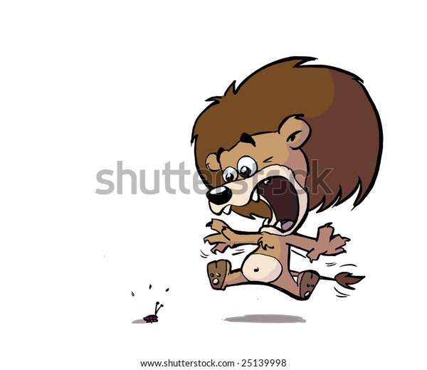 Scared Lion Stock Illustration 25139998
