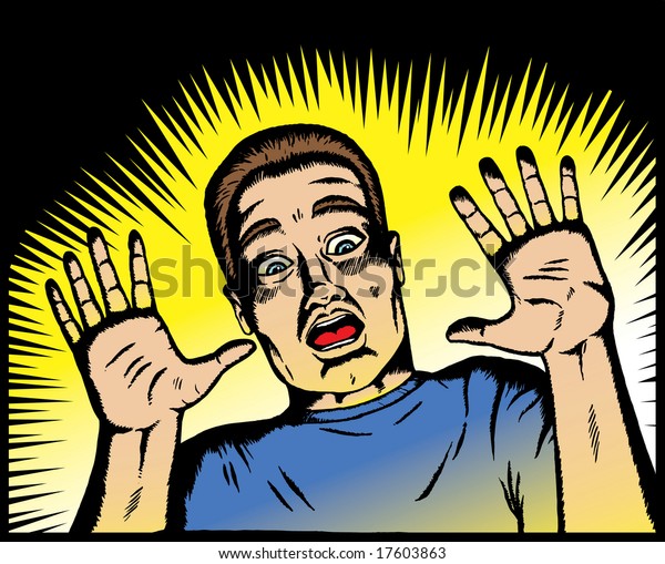 Scared Man Old Comic Book Style Stock Illustration 17603863 | Shutterstock