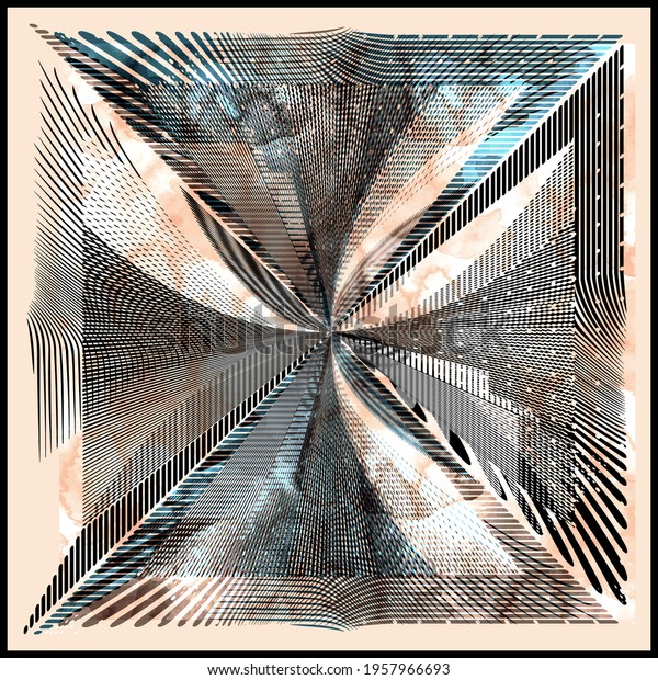 Scarf Design Black Dashed Background Gradient Stock Illustration 1957966693