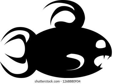 Scary Fish Vector Stock Illustration 1268880934 | Shutterstock