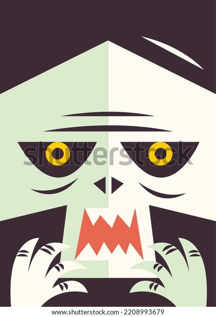 Scary Monster Devil Poster Helloween Stock Illustration 2208993679 ...
