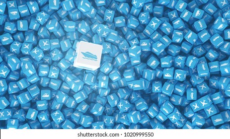 Scattered Cubes Logos Different Types Transport Stock Illustration ...