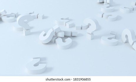 Scattered Question Marks Background 3d Illustration Stock Illustration ...