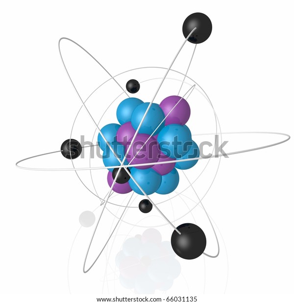 Schematic Atomic Structure Spheres Rings Stock Illustration 66031135