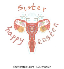 Schematic Image Uterus Floral Patterns Ovaries Stock Illustration ...