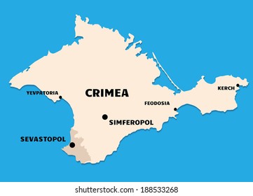 Schematic Map Crimea Stock Illustration 188533268