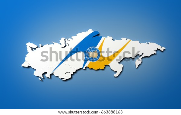Schematic Map Member States Eurasian Economic Stock Illustration ...