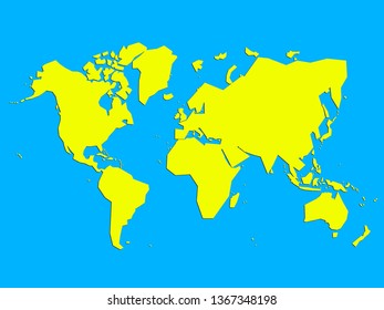 World Map Illustrated Template Stock Illustration 1232174443
