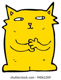 Scheming Cat Cartoon Raster Version Stock Illustration 94061209