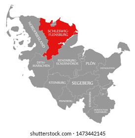 Schleswig Flensburg Red Highlighted Map Schleswig Stock Illustration ...
