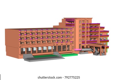 School Building 3d Rendering Stock Illustration 792775225 | Shutterstock
