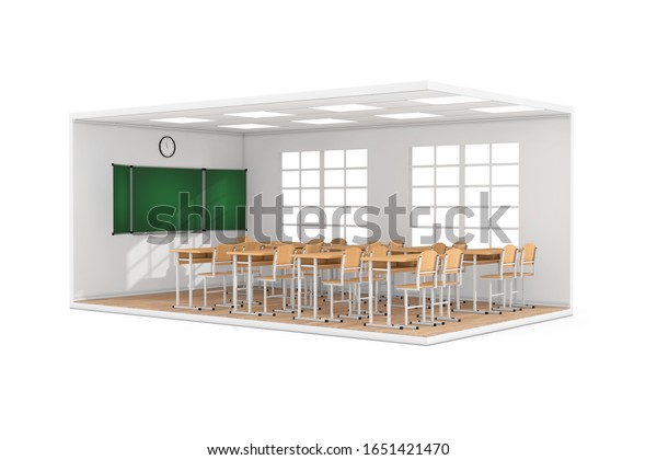 School Classroom Interior Large Window School Stock Illustration ...