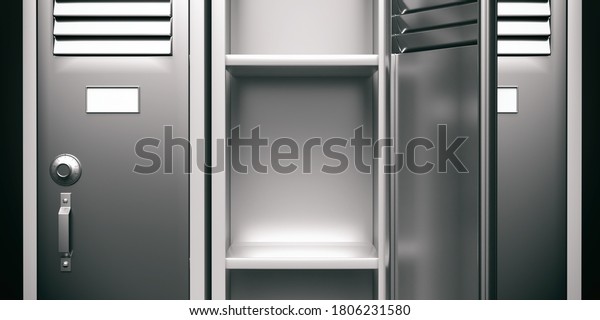 School Gym Locker Empty Open Door Stock Illustration 1806231580 ...
