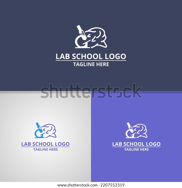 School Lab Logo Microscope Brain Icon Stock Illustration 2207552319 ...