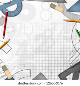 School Math Drawing Tools Background Illustration Stock Illustration ...