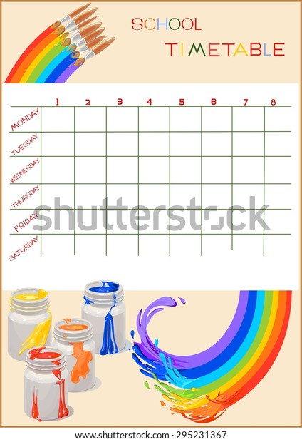 School Timetable Paint Cans Stock Illustration 295231367 | Shutterstock