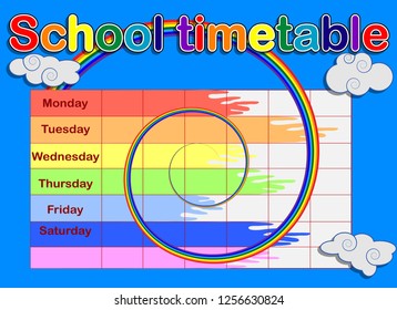 School Timetable Rainbow 스톡 일러스트 1256630824 | Shutterstock