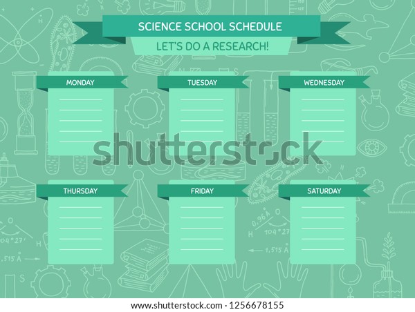 School Work Schedule Template Stock Illustration 1256678155 | Shutterstock
