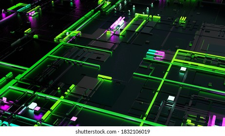 Sci Fi Hi Tech Microchip Background Stock Illustration 1832106019 ...