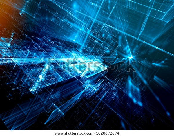 Sci Fi Virtual Reality Background Abstract: ภาพประกอบสต็อก 1028692894 ...