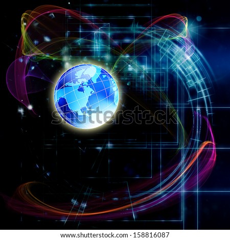 Science Abstract Technology Globalization Background Stock Illustration