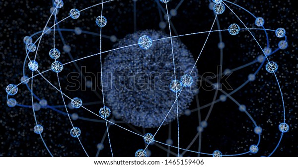 Scientific Background Atomic Structure Enlarged Futuristic Stock ...