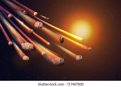 Scifi Fantastic Background Burning Exploding Stars Stock Illustration ...