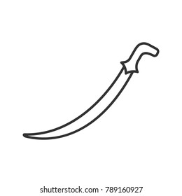 Scimitar Sword Linear Icon Thin Line Stock Vector (Royalty Free ...