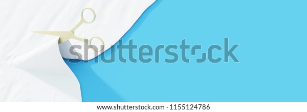 Scissors Cutting Infinite Surface Original 3d Stock Illustration ...