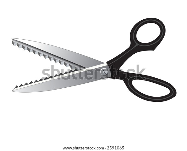 Scissors Pinking Shears Black Handles Sewing Stock Illustration 2591065