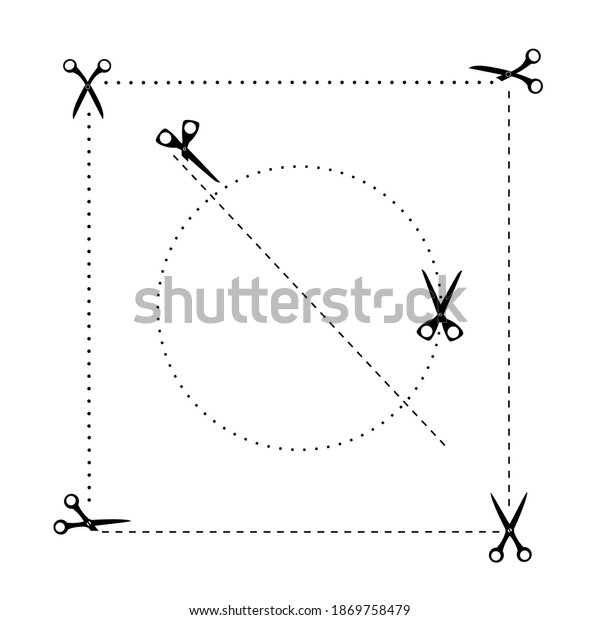 Scissors Template Set Isolated On White Stock Illustration 1869758479 ...