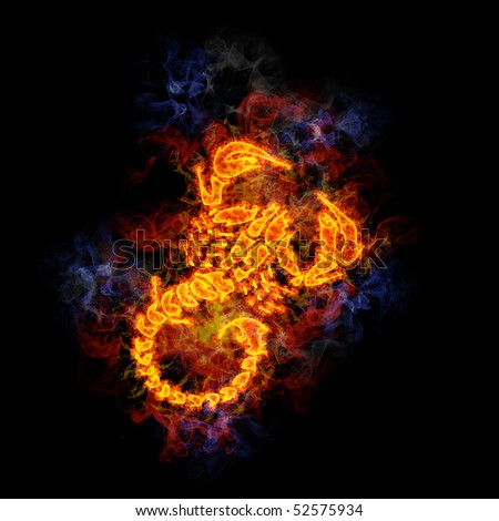Scorpion Covered Flames Stock Illustration 52575934 - Shutterstock