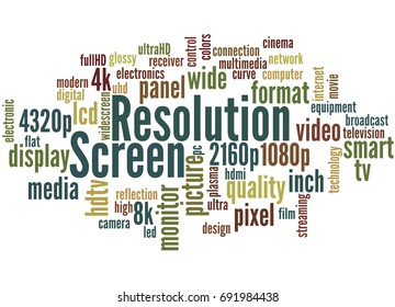 Screen Resolution Word Cloud Concept On Stock Illustration 691984438 ...