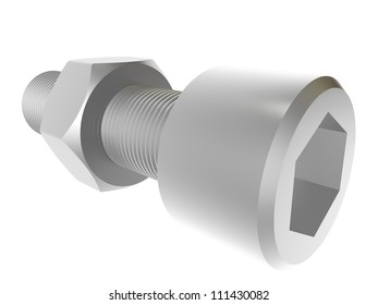 Screw Nut 3d Render Isolated On Stock Illustration 111430082 | Shutterstock