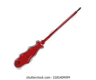 Screwdriver White Background Stock Illustration 2181409099 | Shutterstock
