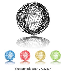 Scribble Ball Five Color Variations Drop Stock Illustration 27122437 ...