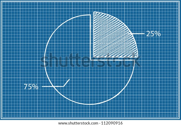 Scribble Pie Chart On Blueprint Stock Illustration 112090916 | Shutterstock
