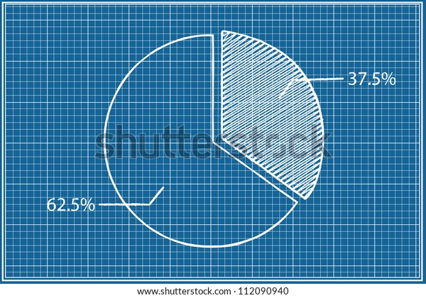 Scribble Pie Chart On Blueprint Stock Illustration 112090940 | Shutterstock