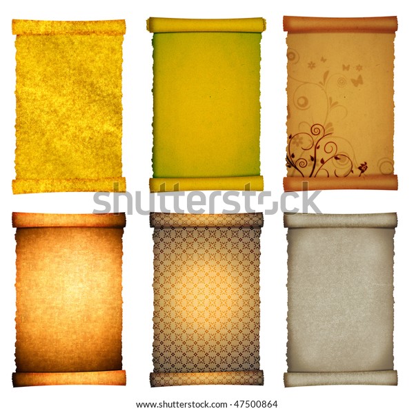 Scroll Paper Background Textures Some Flower Stock Illustration ...