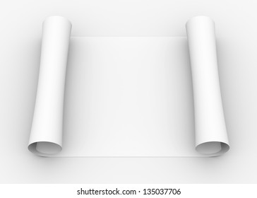 Scroll White Paper Isolated Render On Stock Illustration 135037706 ...