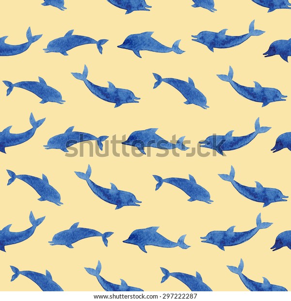 Sea Theme Seamless Pattern Dolphins Pattern Stock Illustration ...