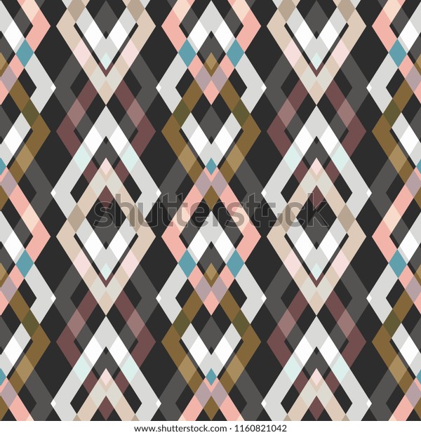 Seamless Abstract Geometric Pattern Dark Background Stock Illustration ...